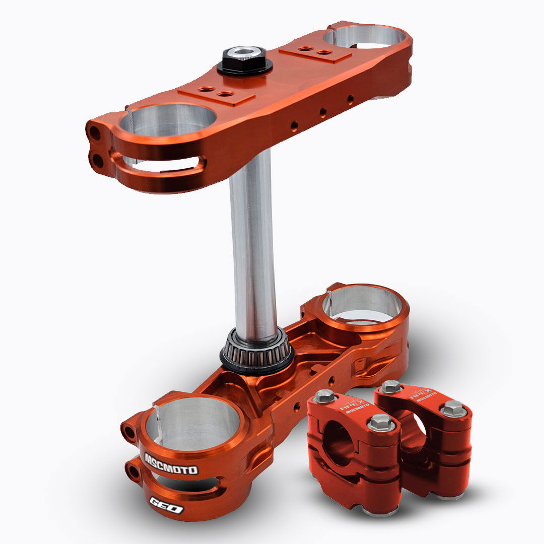 KTM/GASGAS/Husqvarna MSC GEO Adjustable Triple Clamp Orange & APEX Anti ...